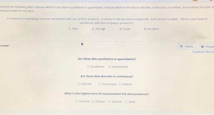 Solved Classify the following data. Indicate whether the | Chegg.com