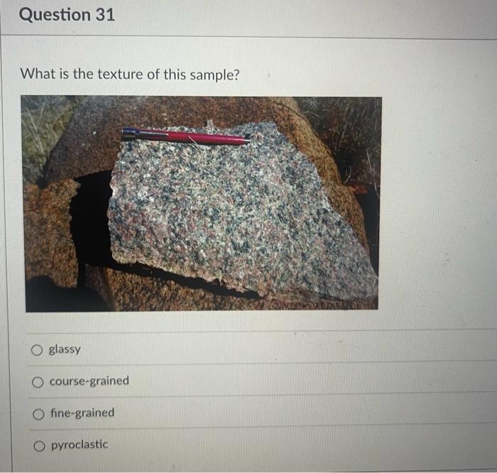 Solved What is the texture of this sample? glassy | Chegg.com