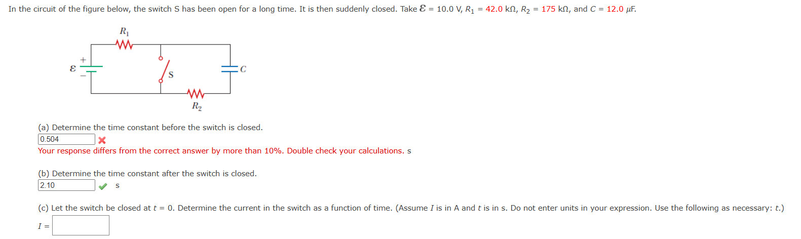Solved In ﻿the circuit of ﻿the figure below, the switch S | Chegg.com