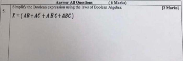 Solved Simplify the Boolean expression using the laws of | Chegg.com