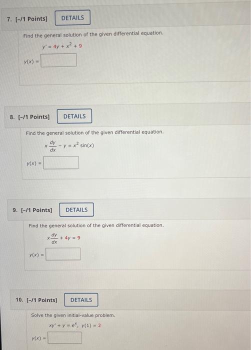 Solved Find the general solution of the given differential | Chegg.com