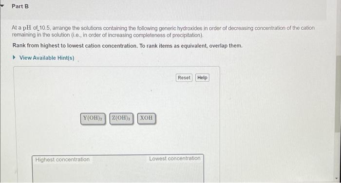 Solved The hydroxide ion has the formula OH. The solubility- | Chegg.com