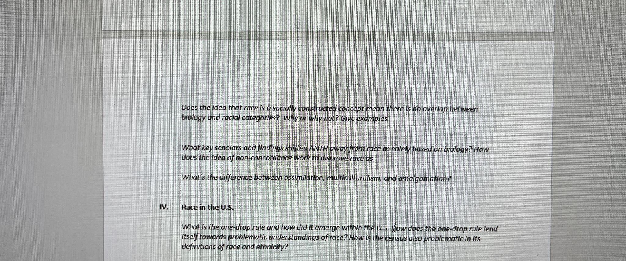 Solved Does the idea that race is a socially constructed | Chegg.com