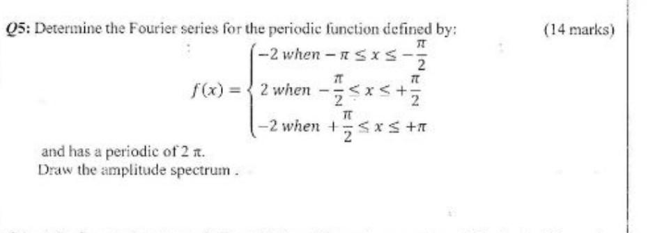Solved Q5: Determine the Fourier series for the periodic | Chegg.com