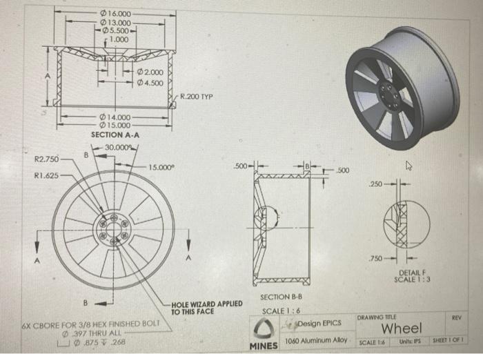 Solved Find the volume of the wheel. Assume IPS units. Hold | Chegg.com