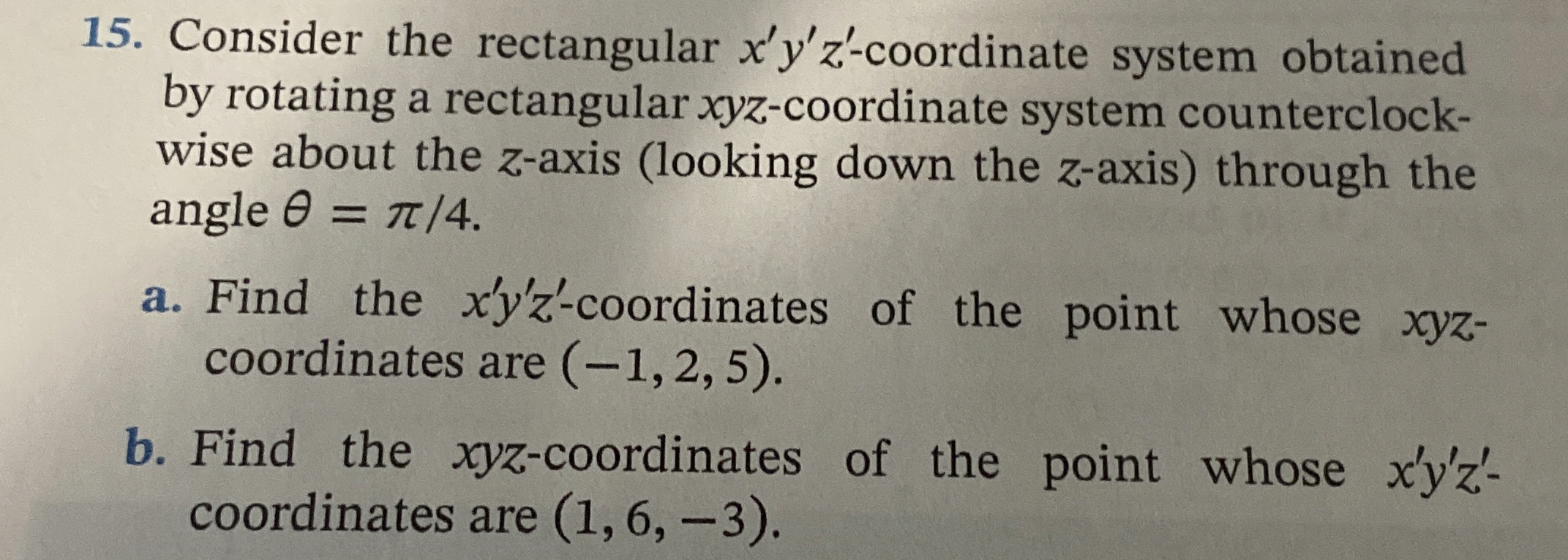 Solved Consider the rectangular x'y'z'-coordinate system | Chegg.com
