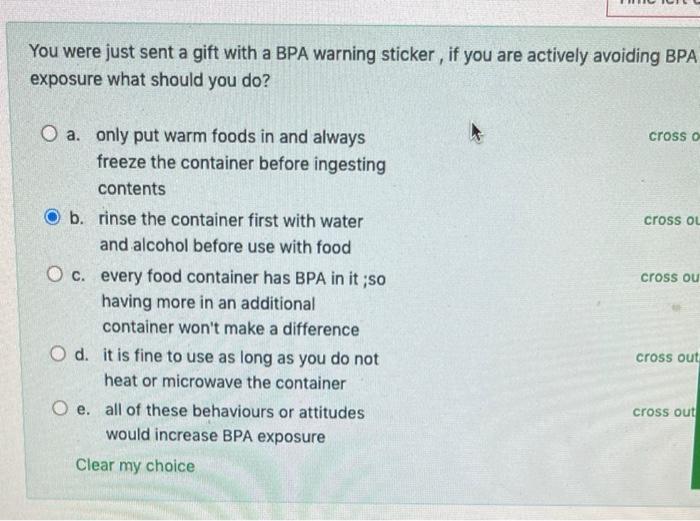 Solved You were just sent a gift with a BPA warning sticker | Chegg.com