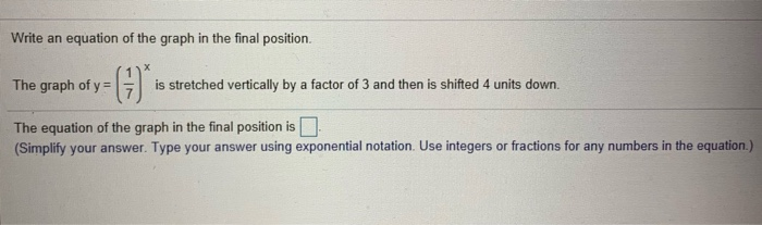 Solved Write an equation of the graph in the final position. | Chegg.com