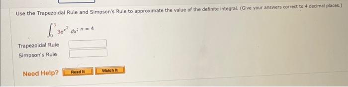 Solved Use the Trapezoidal Rule and Simpson's Rule to | Chegg.com