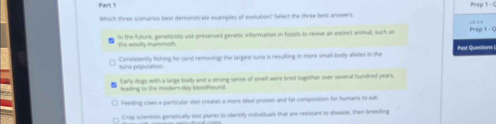 Solved Part 1Which three scenarios best demonstrate examples | Chegg.com