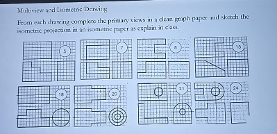 Solved Multiview and Isometric Druwing From each drawing | Chegg.com