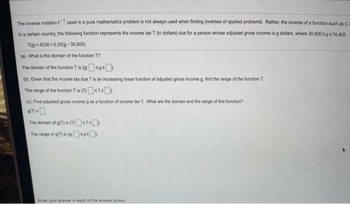 Solved The Inverse notation used in a pure mathematics | Chegg.com