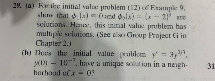 Solved 29. (a) For the initial value problem (12) of Example | Chegg.com