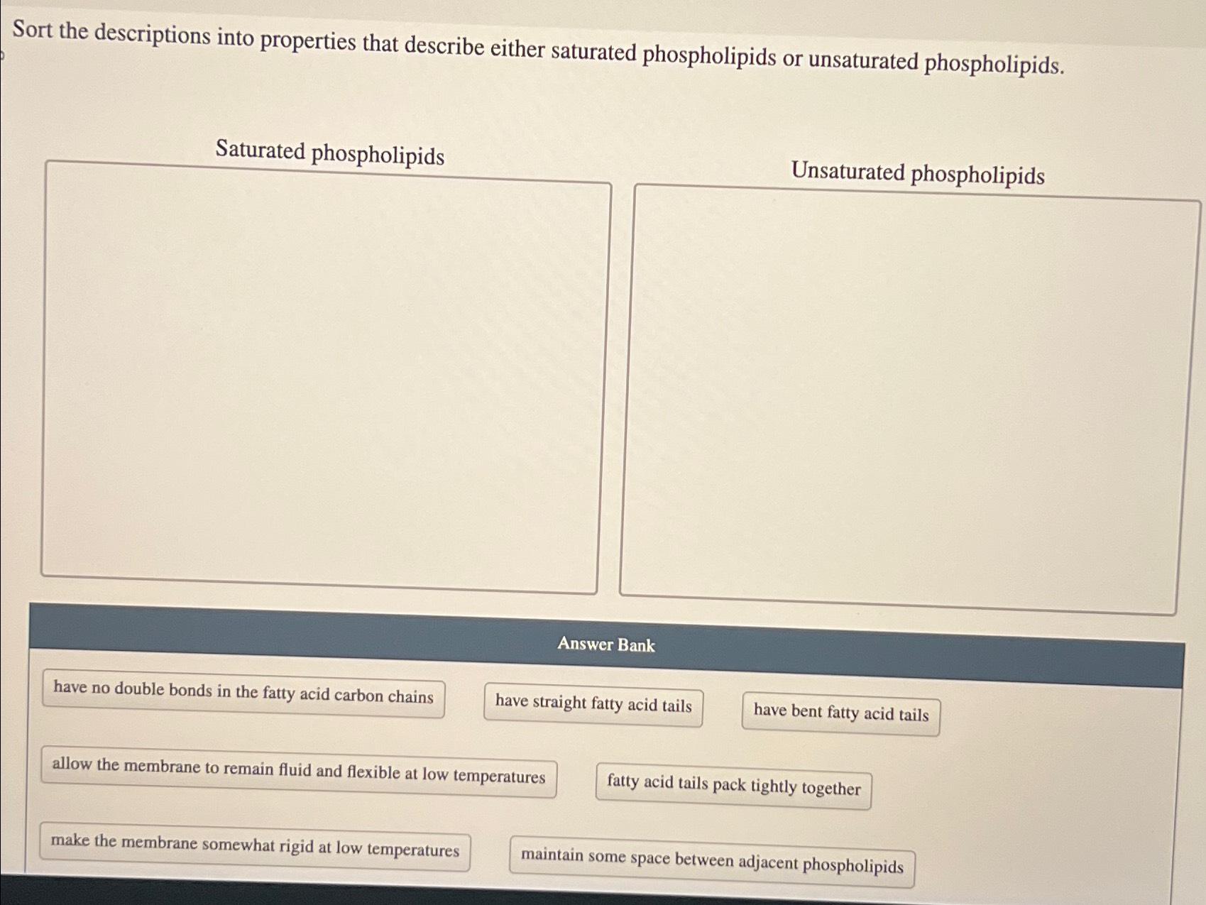 Solved Sort the descriptions into properties that describe | Chegg.com