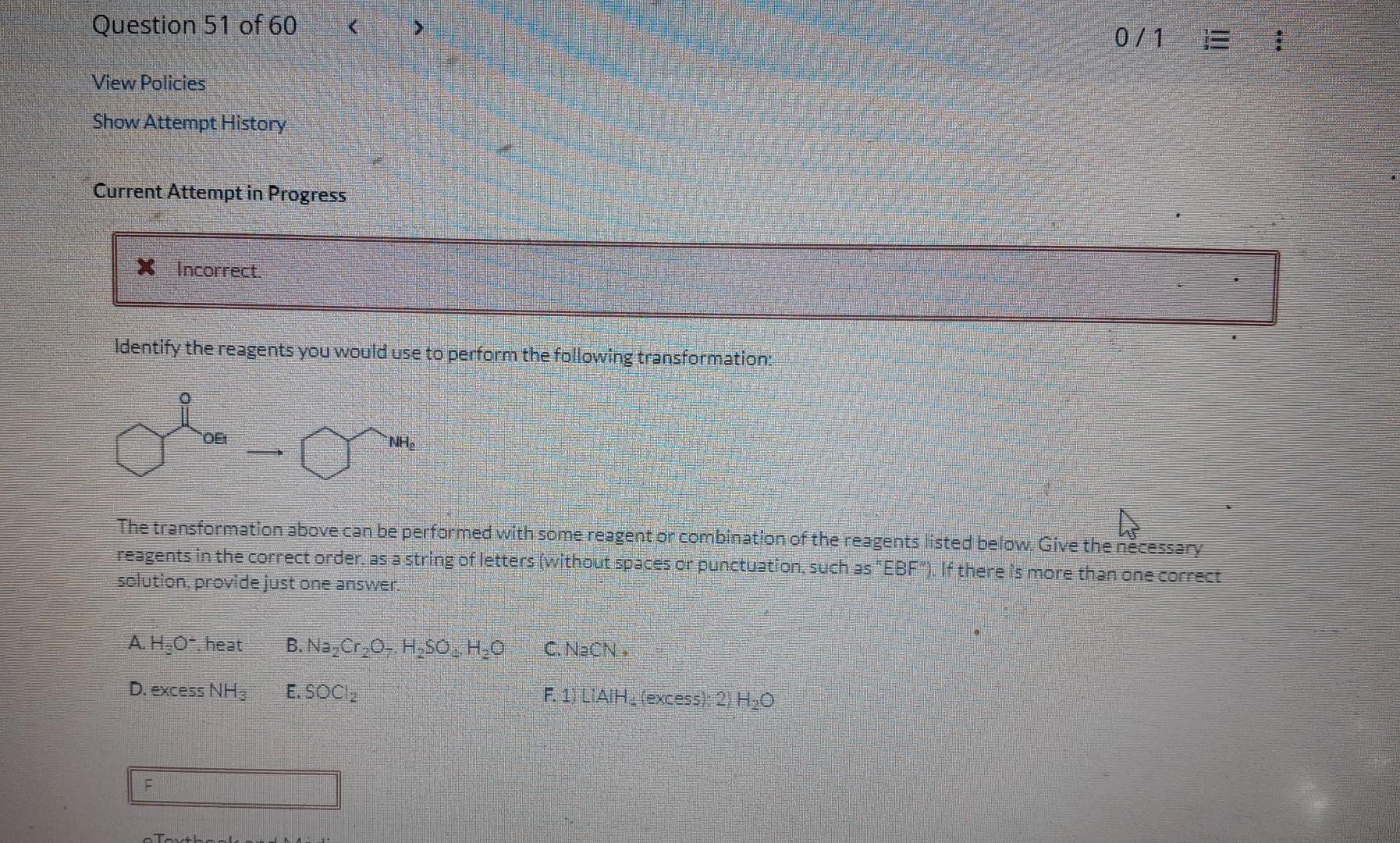 Solved Current Attempt in Progress Identify the reagents you | Chegg.com