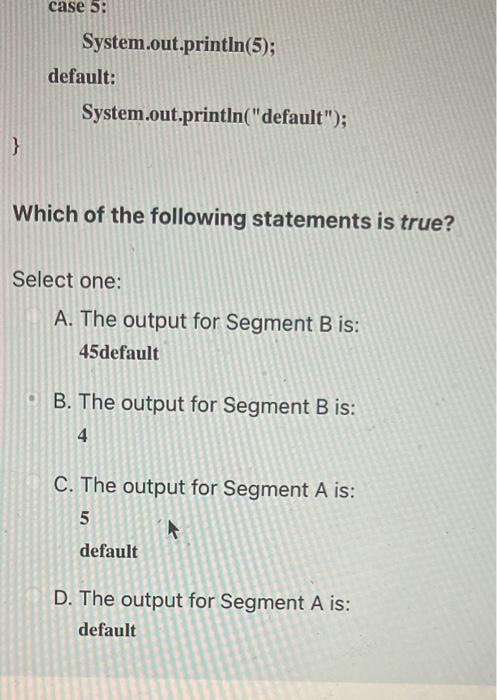 Solved For the two code segments below: Segment A int q = 5; | Chegg.com