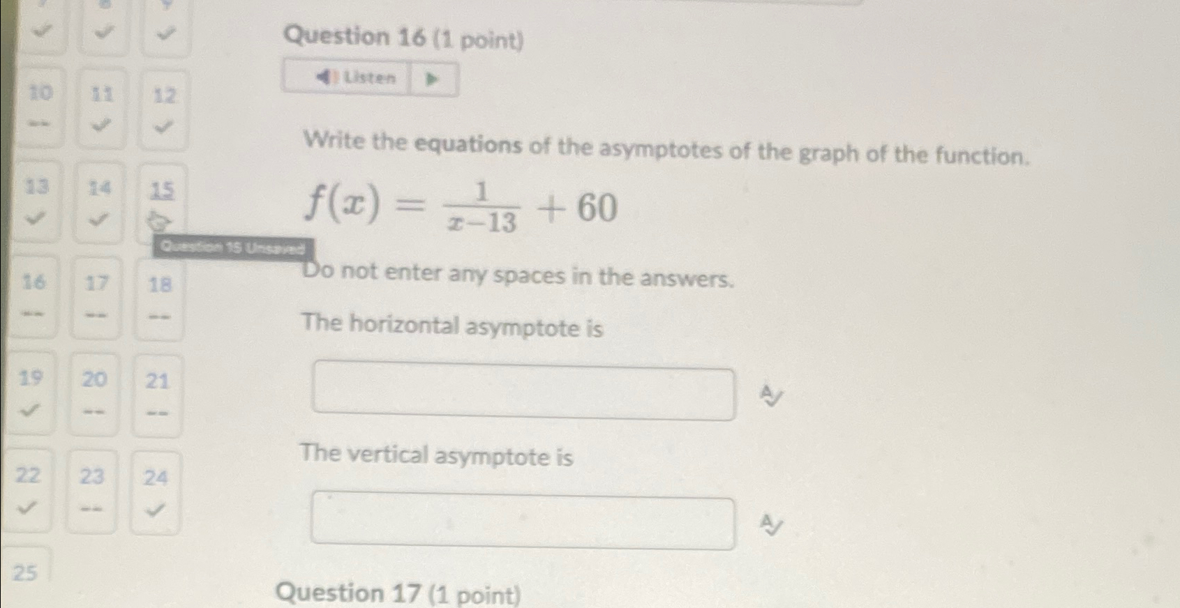 Solved Question 16 (1 point)Write the equations of the | Chegg.com Solved Question 16 (1 point)Write the equations of the | Chegg.com