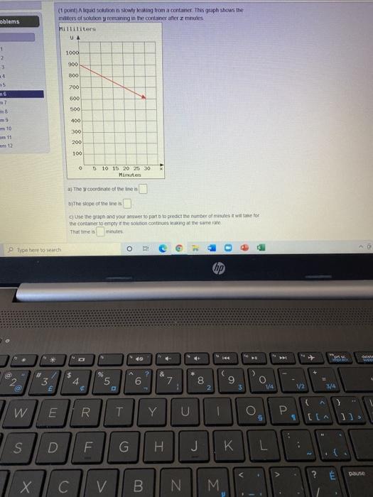 Solved oblems (t point) Aliquid solutions sowy leaking from | Chegg.com