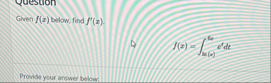 Solved Given f(x) ﻿below, find | Chegg.com