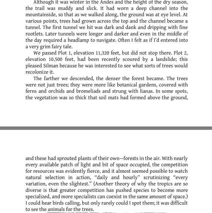 Solved Describe Miles Silman's study by matching the part of | Chegg.com