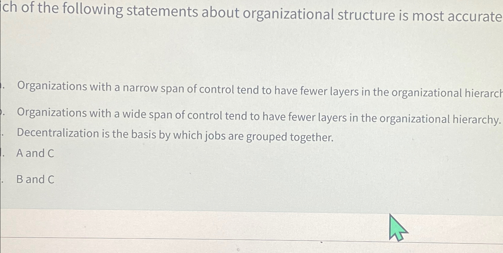 Solved ch of the following statements about organizational | Chegg.com