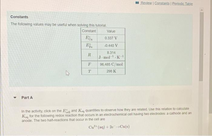 Solved Review Constants Periodic Table Constants The | Chegg.com