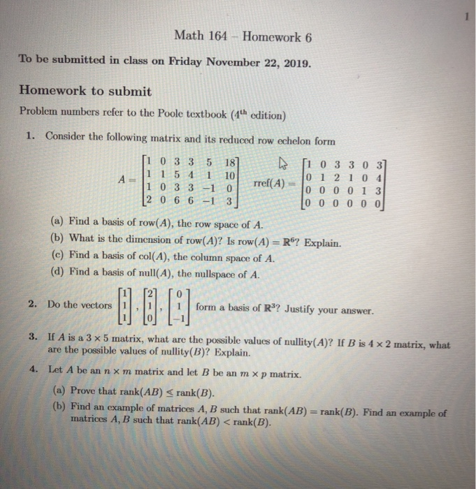 Solved Math 164 - Homework 6 To be submitted in class on | Chegg.com