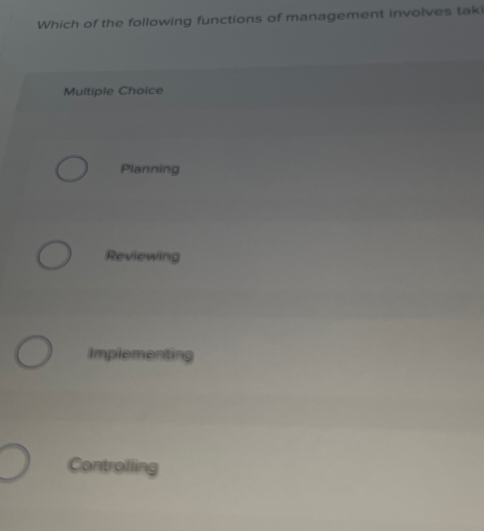 Solved Which of the following functions of management | Chegg.com
