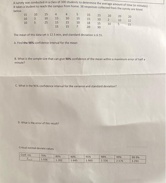 Solved A survey was conducted in a class of 300 students to | Chegg.com