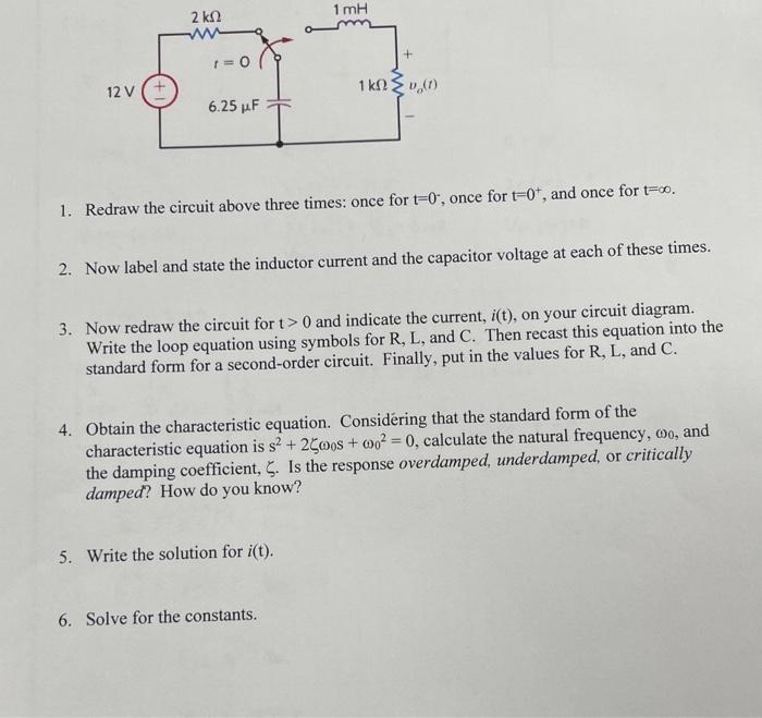Solved 1. Redraw the circuit above three times: once for | Chegg.com