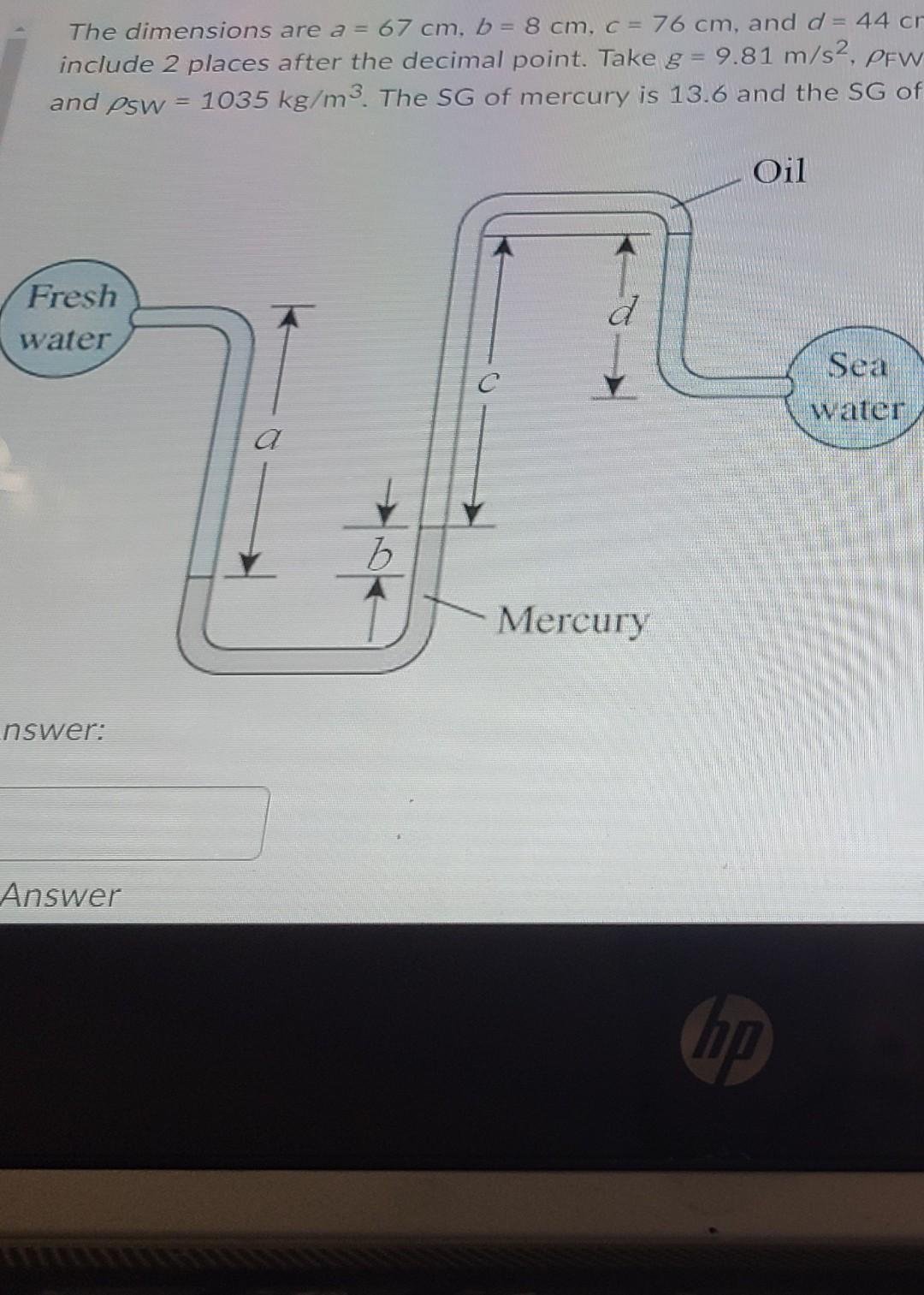 Solved O Listen Q1. Freshwater (FW) and seawater (SW) | Chegg.com