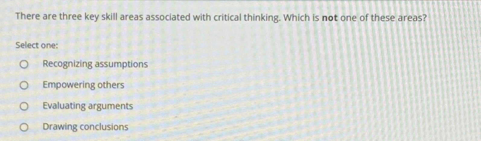 Solved There are three key skill areas associated with | Chegg.com