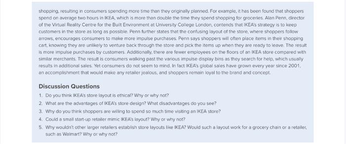 Solved NAVIGATING IKEA Although it may seem odd to talk | Chegg.com