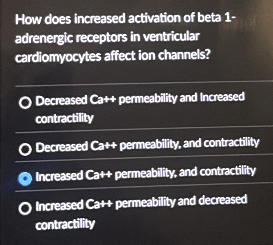Solved How does increased activation of beta 1-adrenergic | Chegg.com