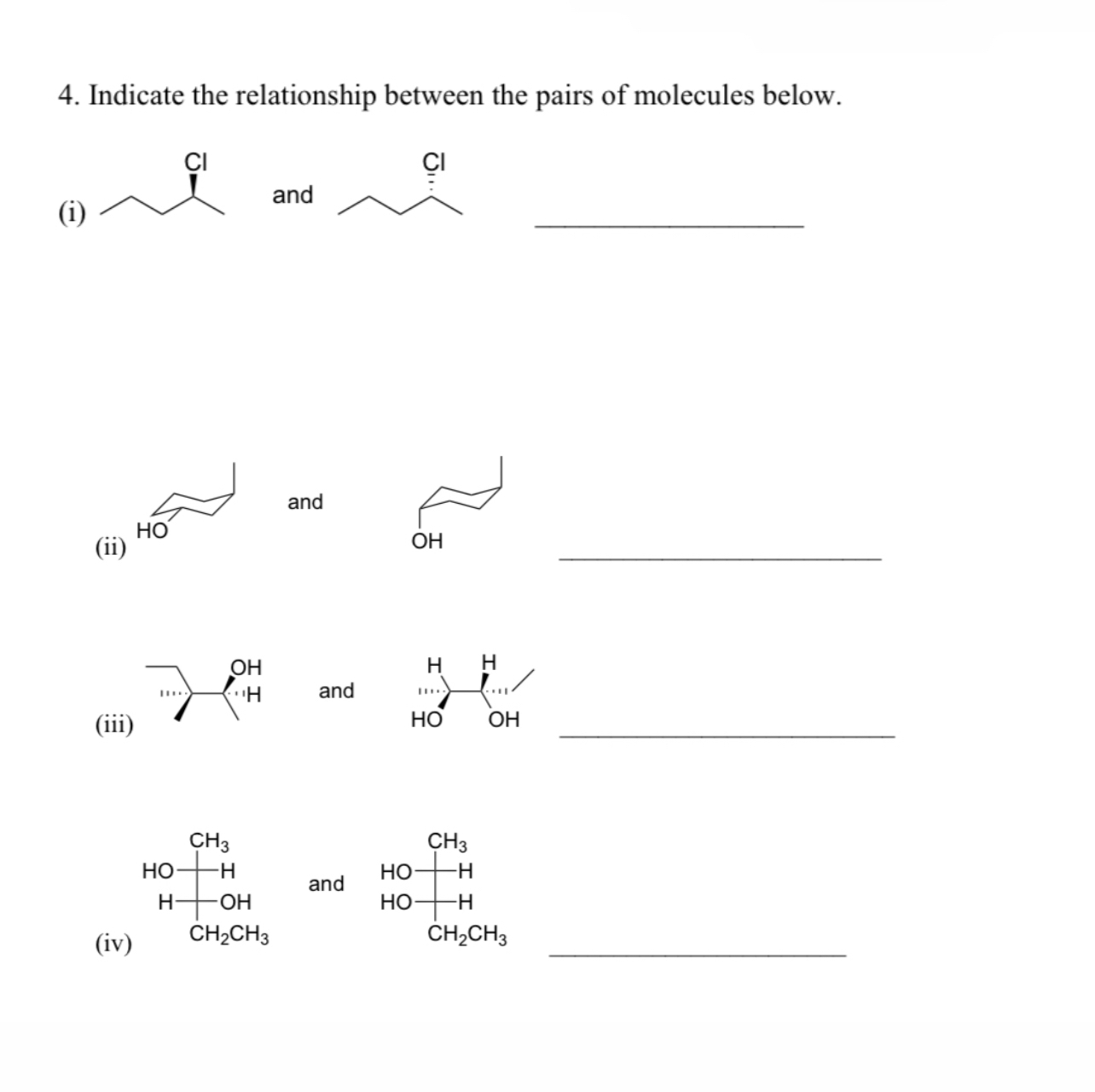 Solved Indicate the relationship between the pairs of | Chegg.com
