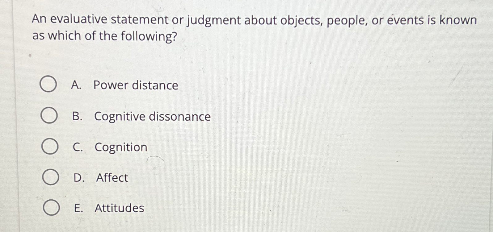 Solved An evaluative statement or judgment about objects, | Chegg.com