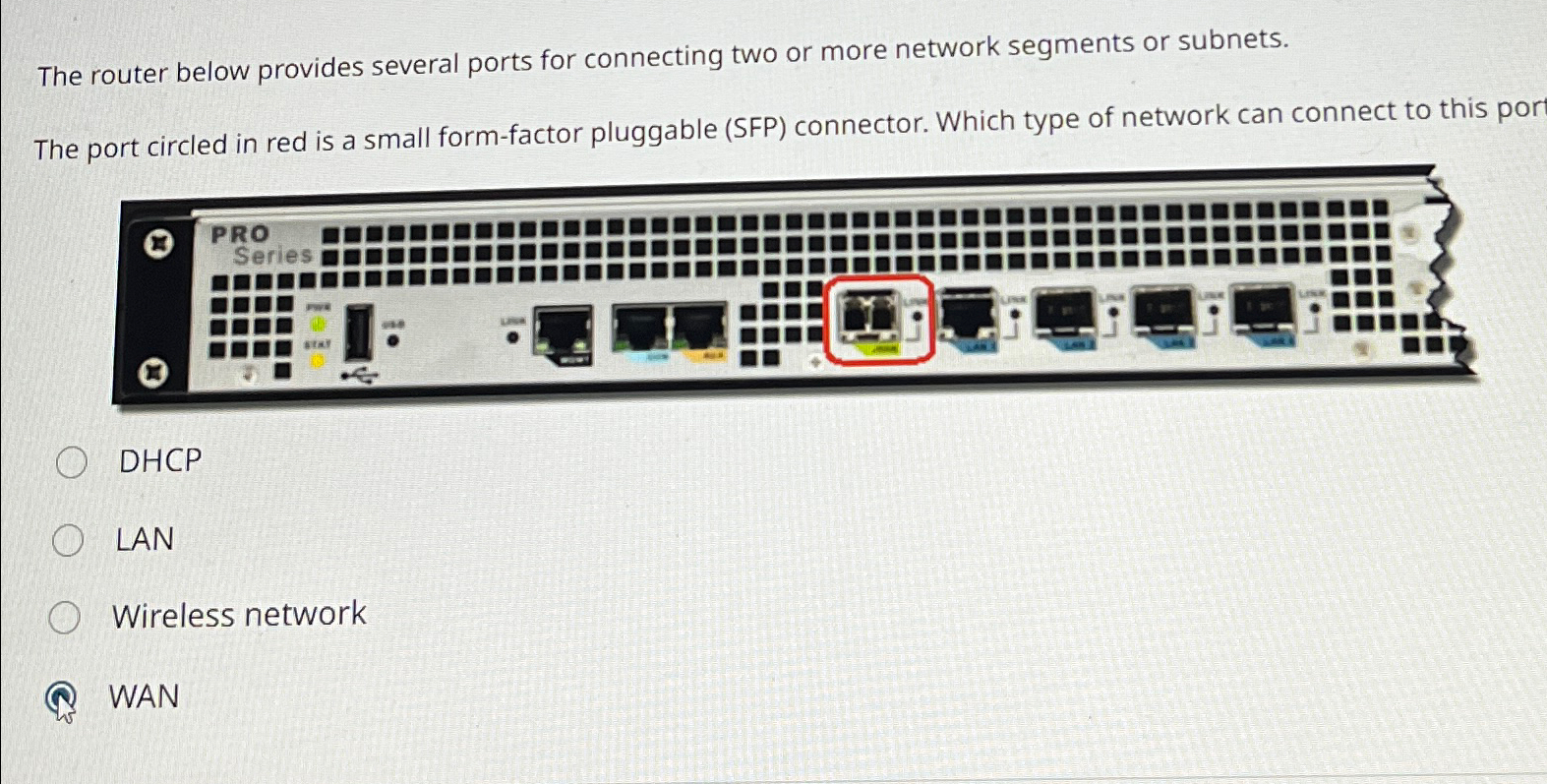 Solved The router below provides several ports for | Chegg.com