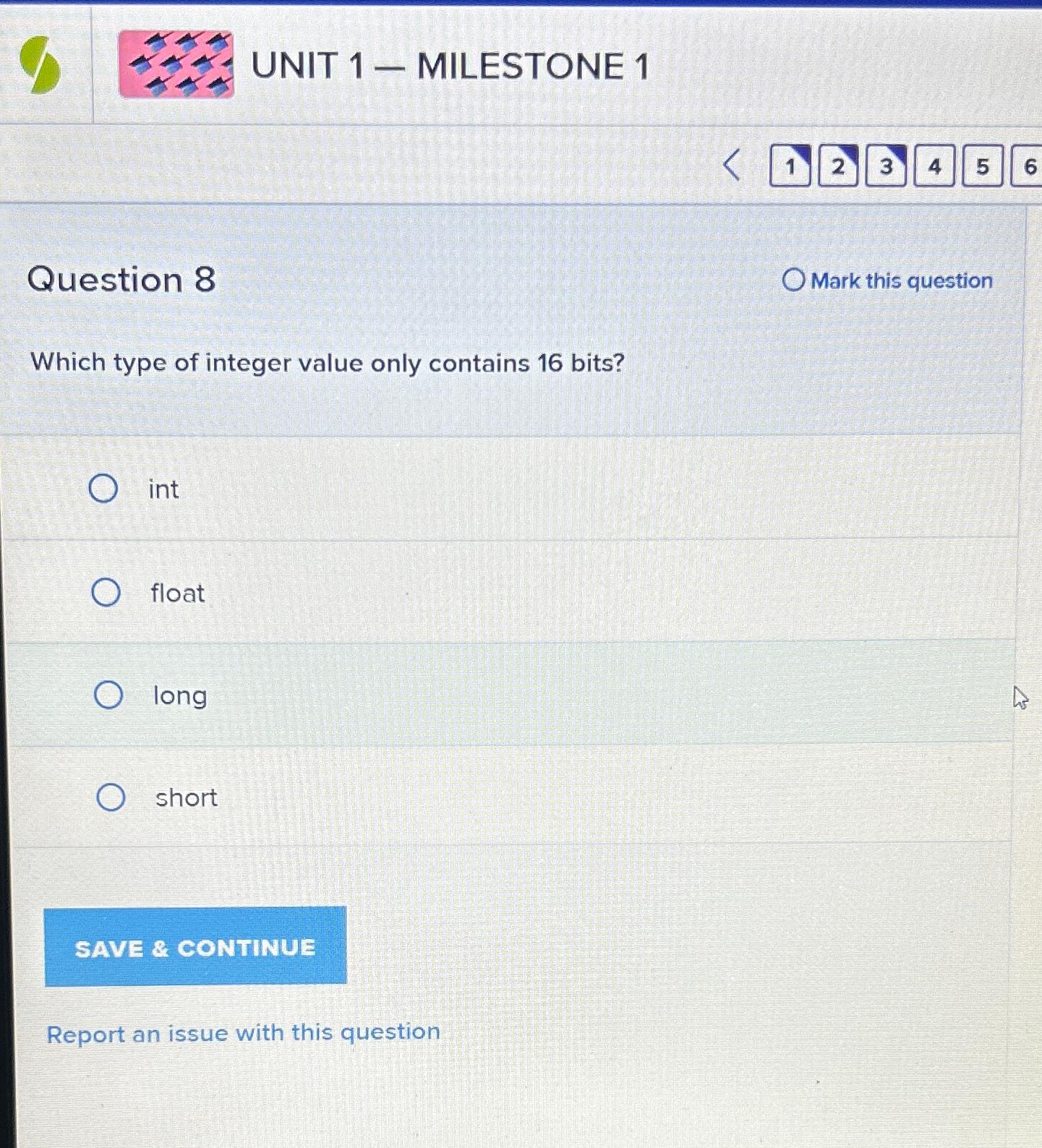 Solved UNIT 1 - ﻿MILESTONE 1Question 8Mark this | Chegg.com