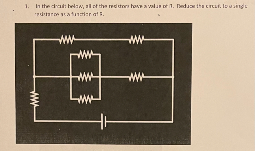 Solved In the circuit below, all of the resistors have a | Chegg.com