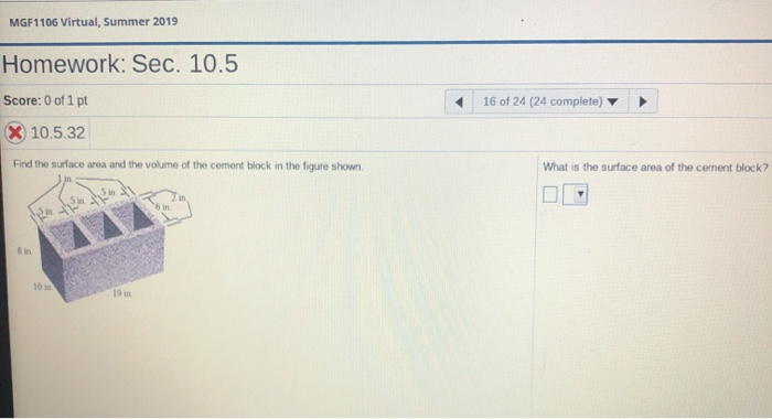 Solved MGF1106 Virtual, Summer 2019 Homework: Sec. 10.5 | Chegg.com