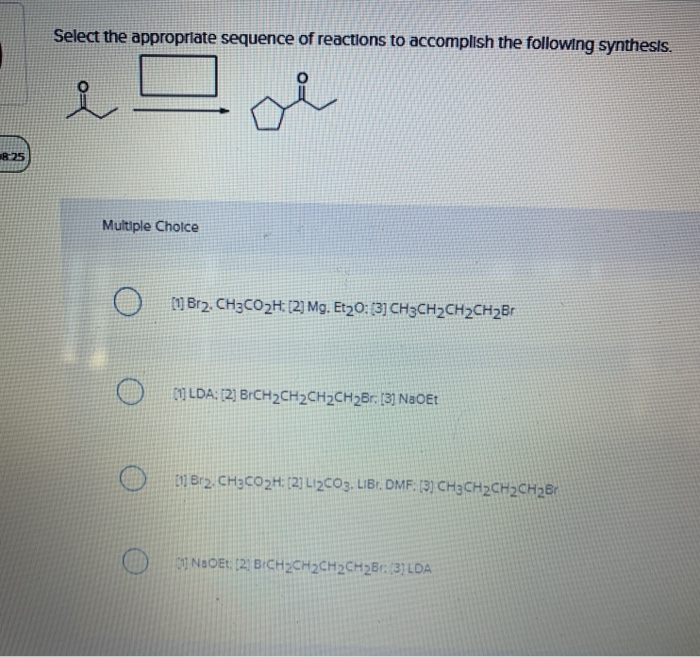 Solved Select the appropriate sequence of reactions to | Chegg.com