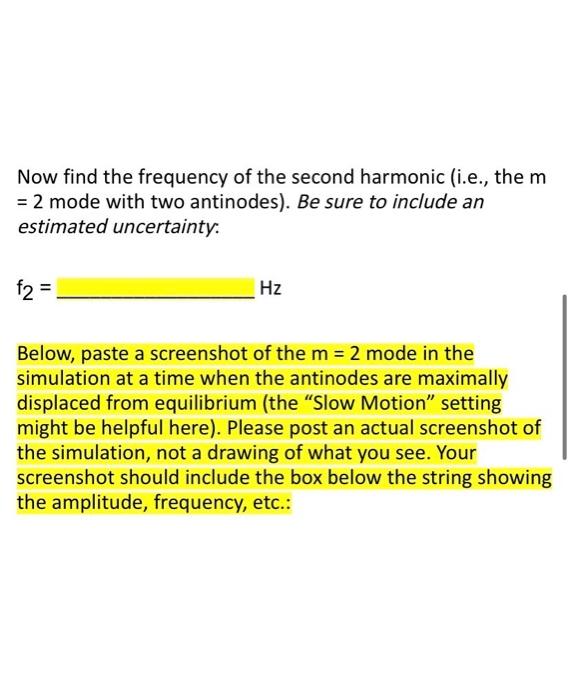 Solved Part 2: Standing Waves on a String With Fixed Ends To | Chegg.com