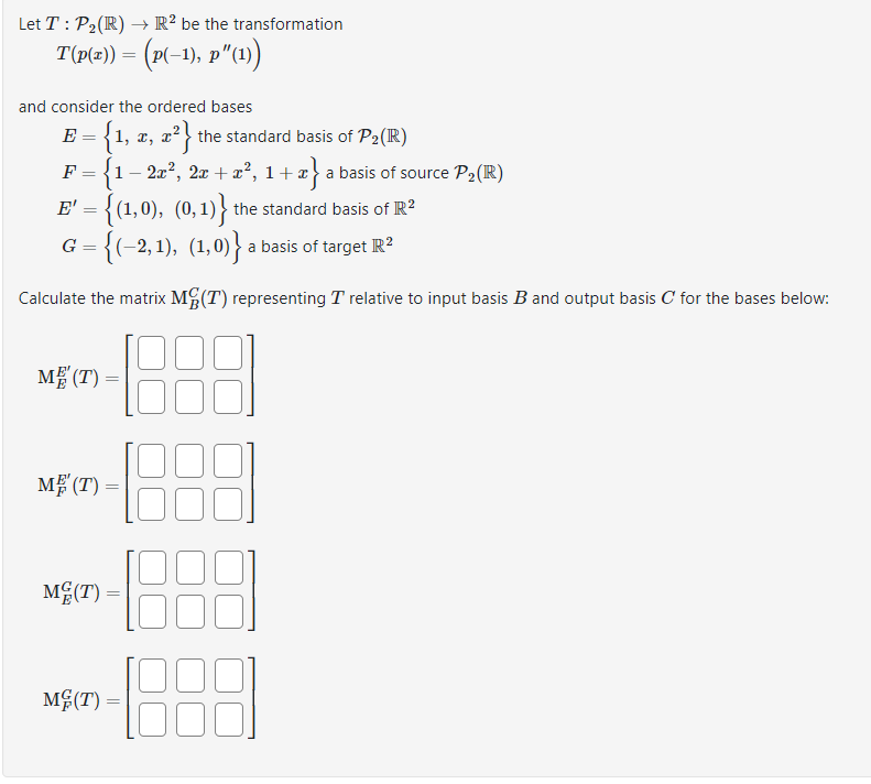 Solved Let T:P2(R)→R2 ﻿be the | Chegg.com