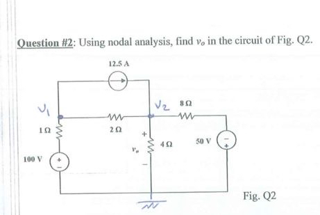 Solved Question H2: Using nodal analysis, find vo ﻿in the | Chegg.com