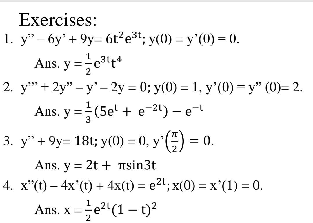 Solved Using Application Of Laplace Transform Chegg