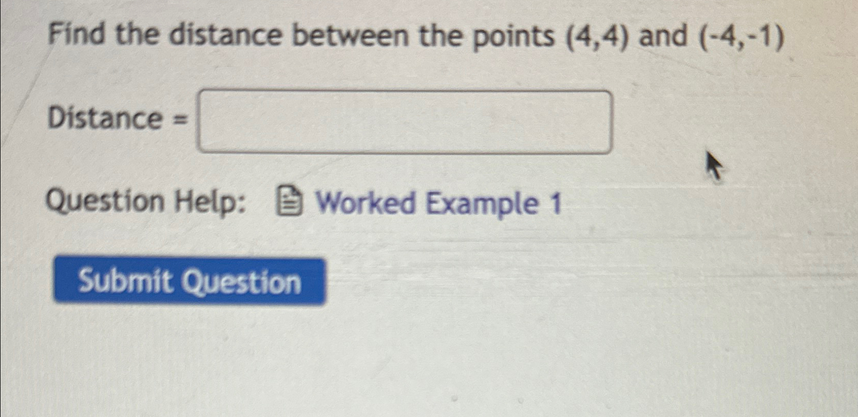 Solved Find the distance between the points (4,4) ﻿and | Chegg.com