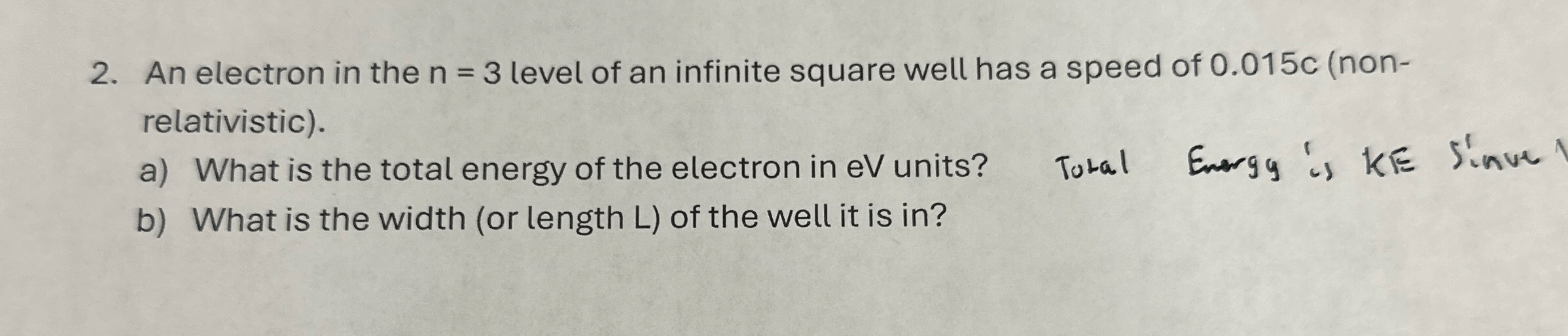 Solved An electron in the n=3 ﻿level of an infinite square | Chegg.com