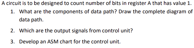 Solved A circuit is to be designed to count number of bits | Chegg.com