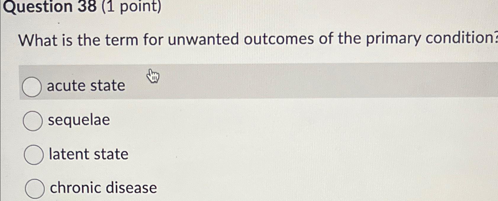 Solved Question 38 (1 ﻿point)What is the term for unwanted | Chegg.com
