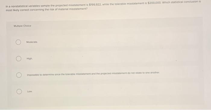 Solved In a nonstatistical variables sample the projected | Chegg.com